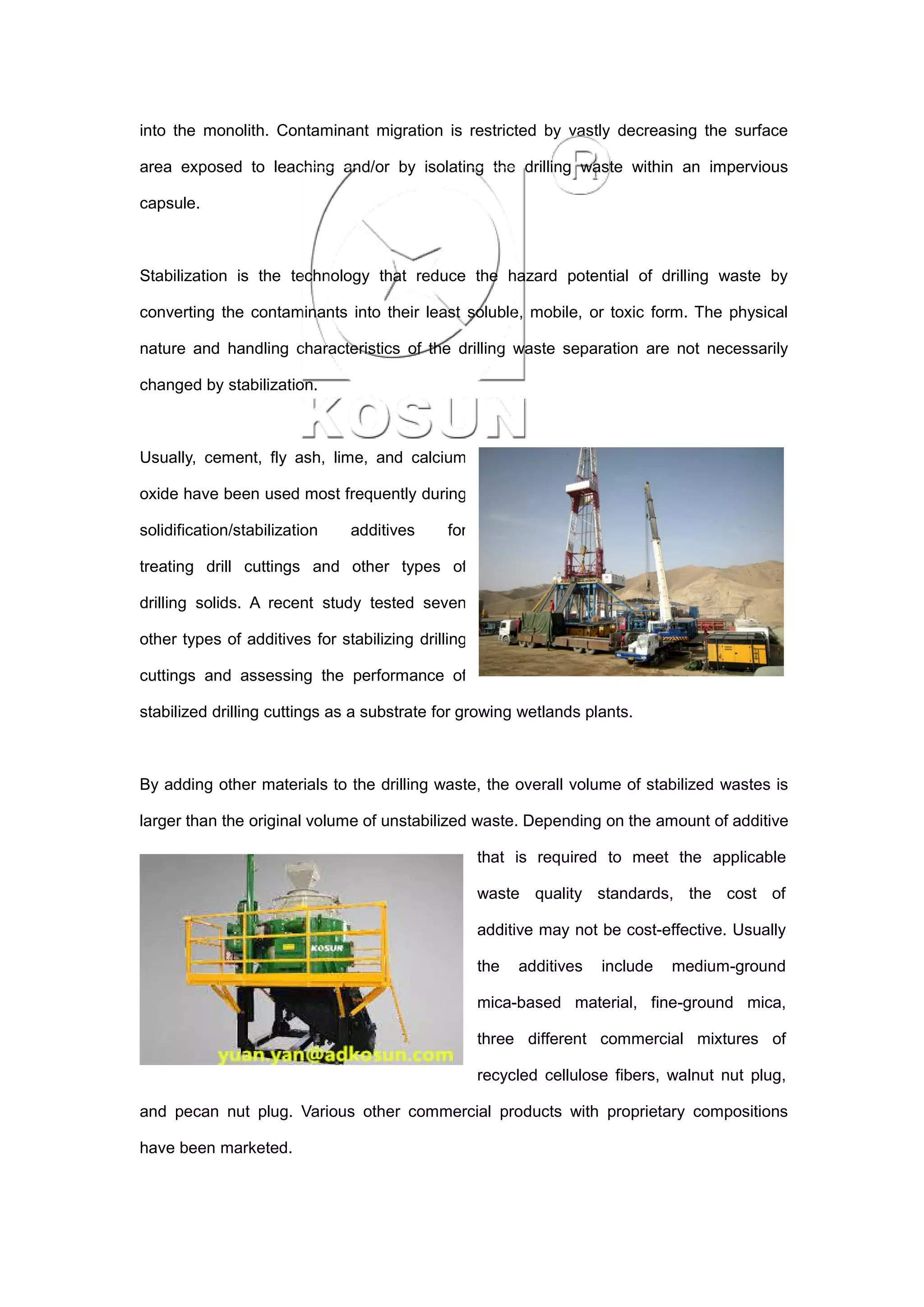 Drilling Waste Separation by Solidification and Stabilization for Mud ...
