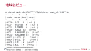 Apache Drill で日本語を扱ってみよう + オープンデータ解析 | PPT