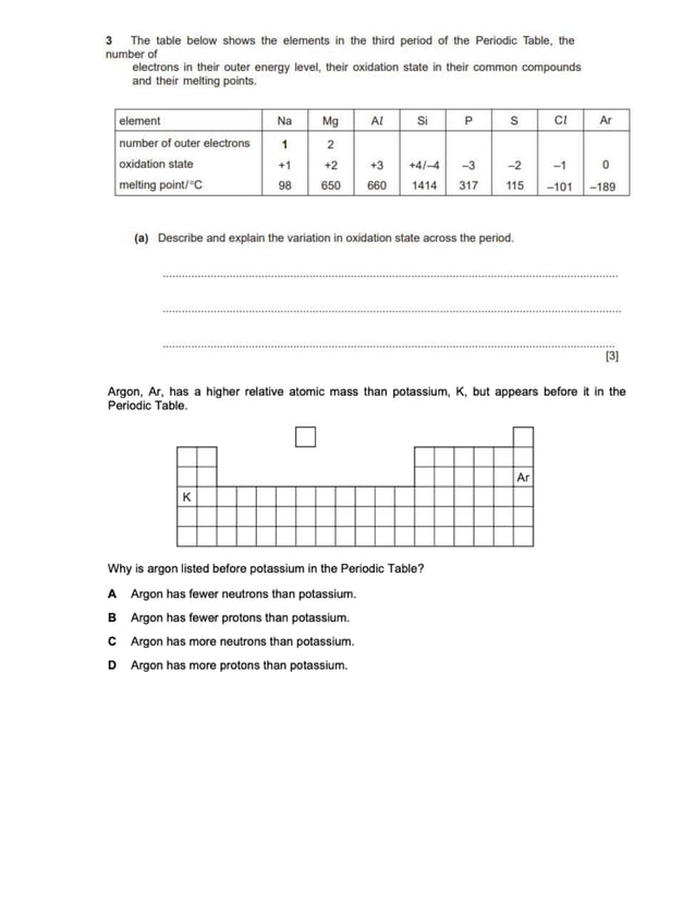Drills periodi trends, periodic table of elements, sub atomic particles ...
