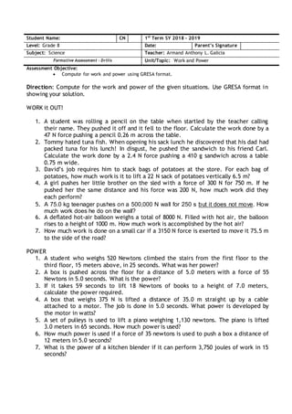 Drills work and power | DOCX