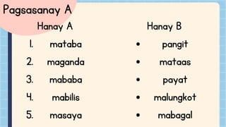 Mga Magkasalungat at Magkasingkahulugan | PDF