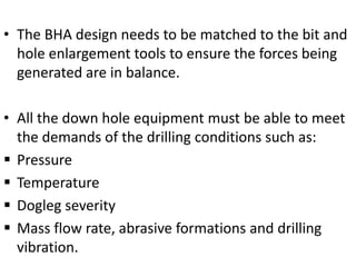 Drill String & Bottom Hole Assembly Design | PPTX