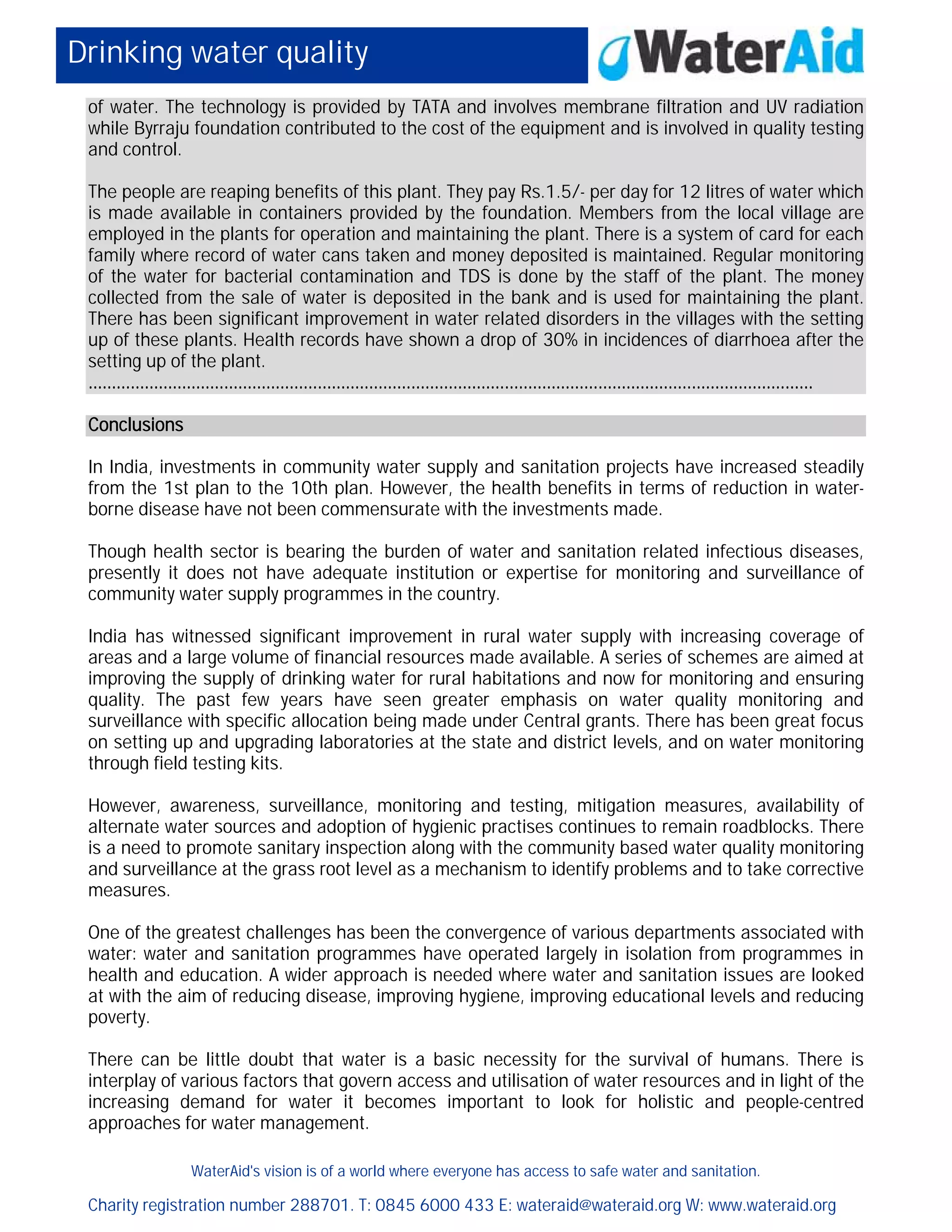 Drinking water-quality-rural-india | PDF