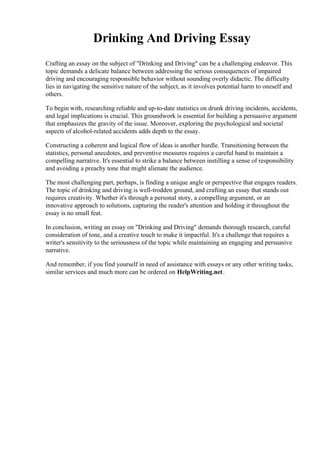 Drinking And Driving Essay.pdf