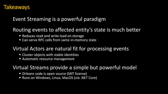 Drinking from the firehose, with virtual streams and virtual actors | PPT