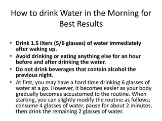 Drinking water in the morning | PPTX | Digestive Disorders | Diseases ...