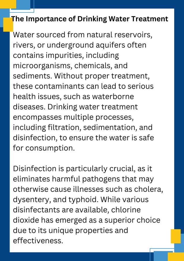 Drinking Water Treatment with Chlorine Dioxide: The Role of GO2 in ...