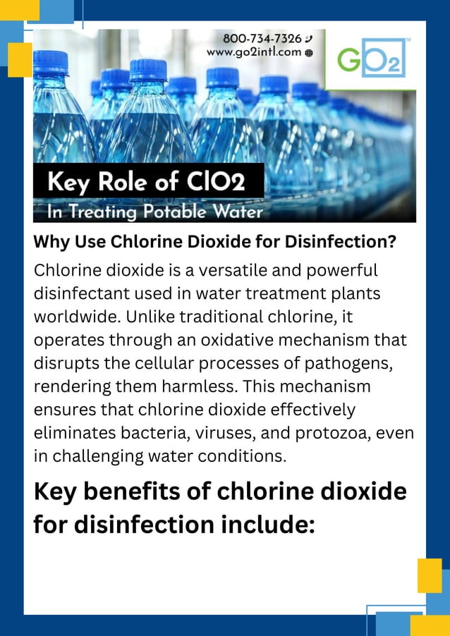 Drinking Water Treatment with Chlorine Dioxide: The Role of GO2 in ...