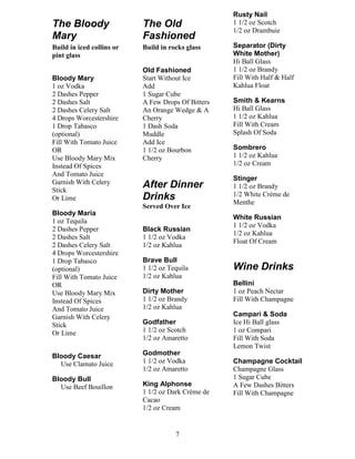 Drink recipes | PDF