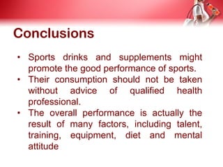 Drinks and supplement for sport people | PDF