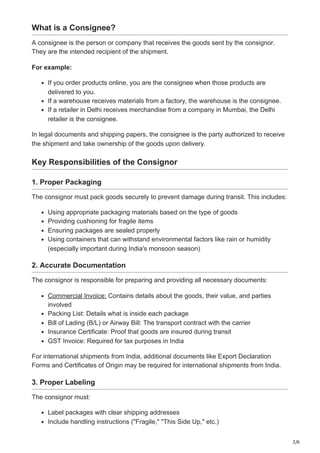 Consignor and Consignee Key Responsibilities Legalities in India.pdf