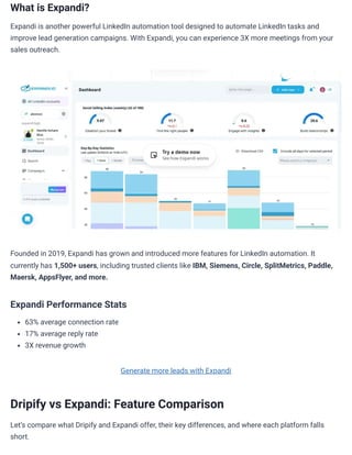 Dripify vs Expandi: A Complete Comparison | PDF