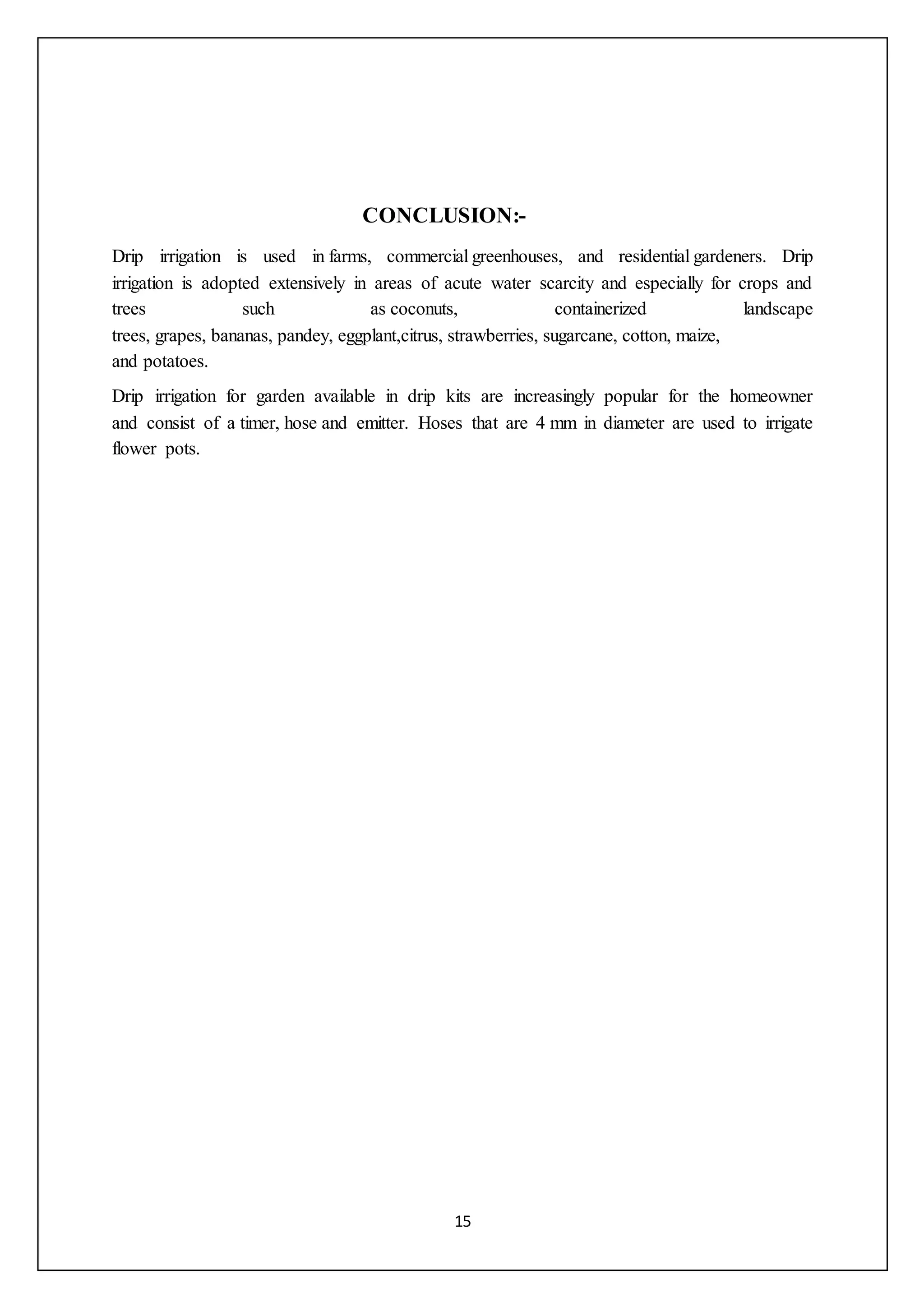 REPORT FILE ON DRIP IRRIGATION | DOCX