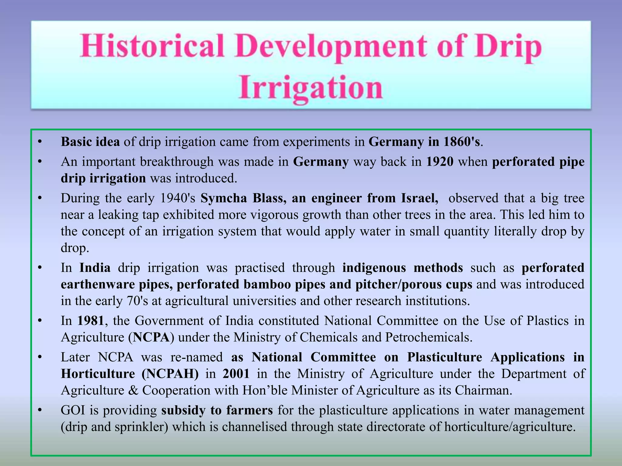 Drip irrigation and fertigation | PPTX