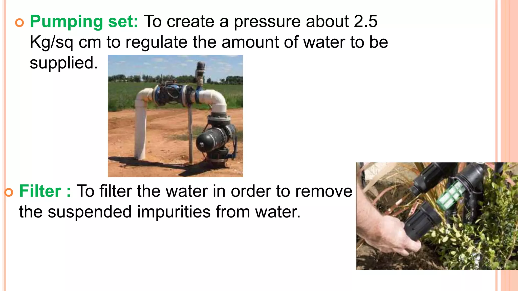 Drip irrigation and fogging system under protected structure | PPTX