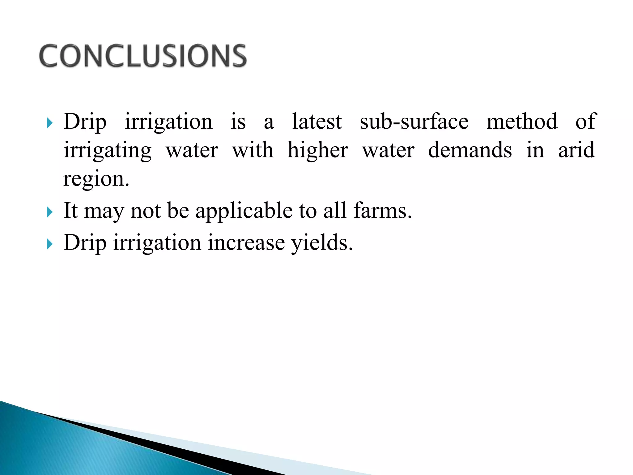 Drip irrigation waseem ppt | PPTX | Agriculture | Industries