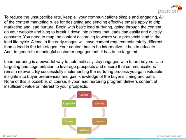 Drip Marketing vs. Lead Nurturing in Lead Life Cycle | Position2
