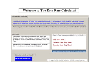 Drip rate calculator | PPT | Chemistry | Science