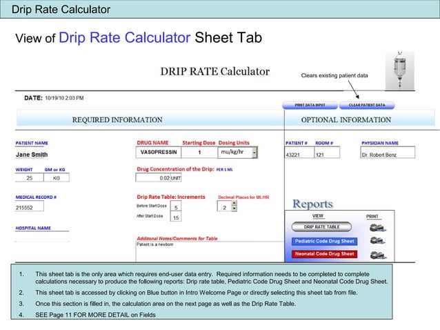 Drip rate calculator | PPT | Chemistry | Science