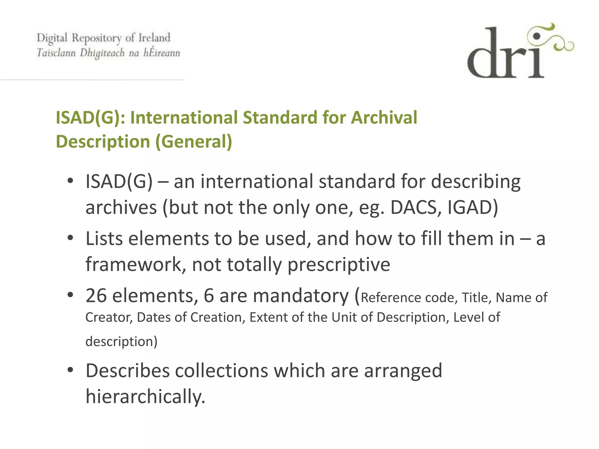 Rebecca Grant - Archival Description and Archival Arrangement | PPT