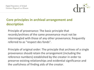 Rebecca Grant - Archival Description and Archival Arrangement | PPT