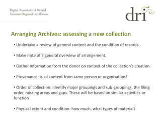 Rebecca Grant - Archival Description and Archival Arrangement | PPT