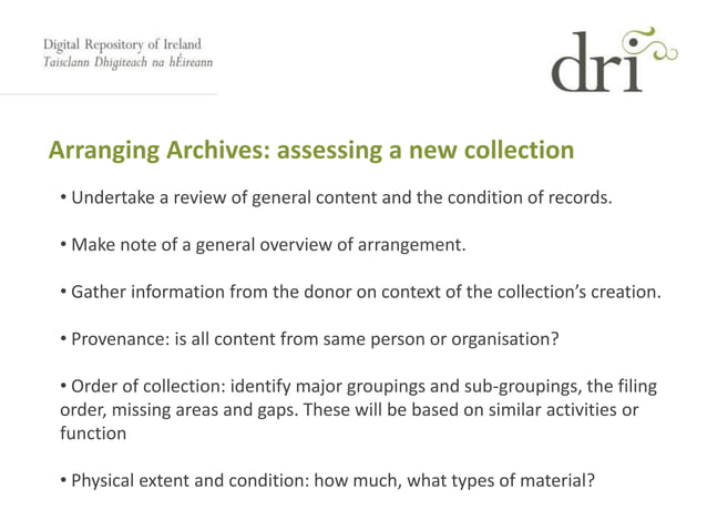 Rebecca Grant - Archival Description and Archival Arrangement | PPT