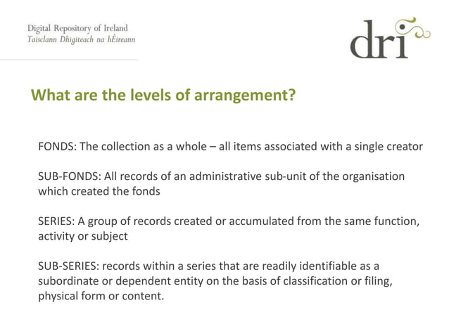 Rebecca Grant - Archival Description and Archival Arrangement | PPT