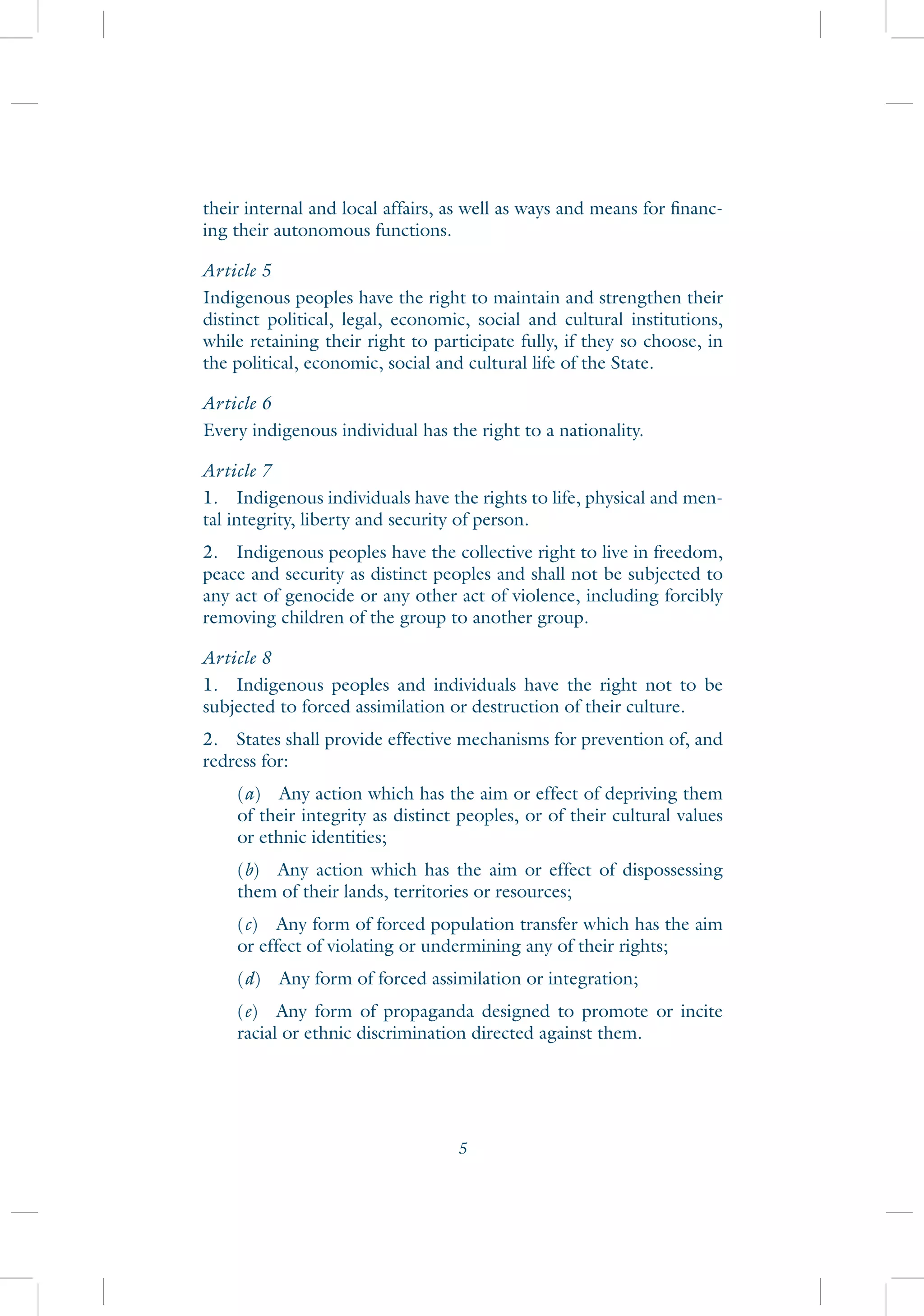 United NAtions Declaration on the Rights of Indigenous Peoples | PDF
