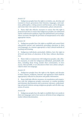 United NAtions Declaration on the Rights of Indigenous Peoples | PDF