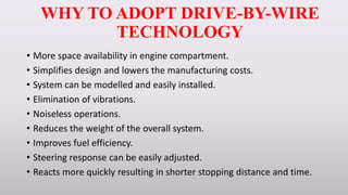 Drive by-wire systems in Automobiles ppt | PPTX