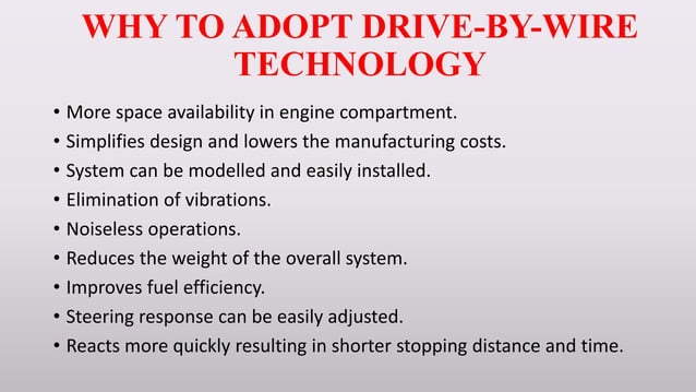 Drive by-wire systems in Automobiles ppt | PPTX | Auto Technology ...