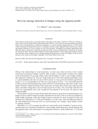 Drive by damage detection in bridges using the apparent profile | PDF