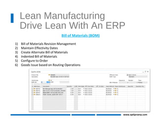Drive Lean Manufacturing With Your ERP System | PPT | Manufacturing ...