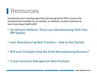 Drive Lean Manufacturing With Your ERP System | PPT | Manufacturing ...