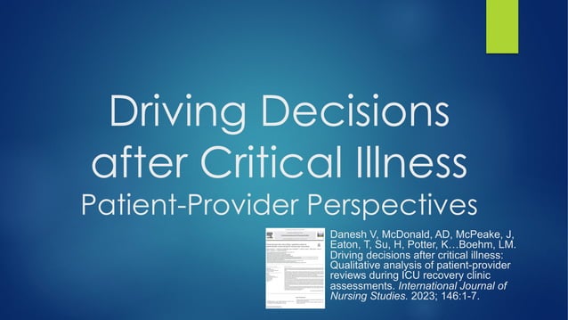 Driving decisions after ICU | PPT