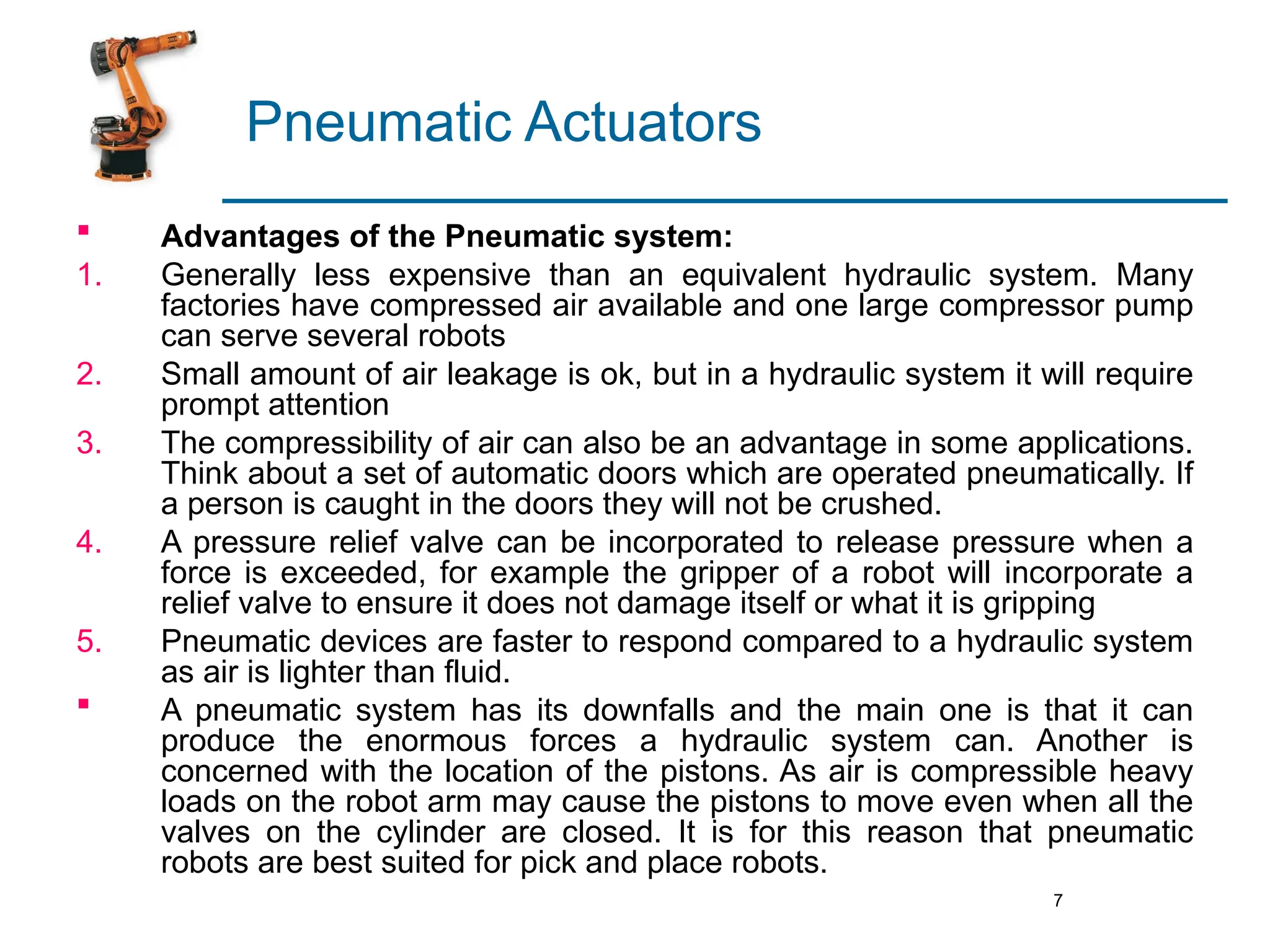 Robotic Drives system, Hydraulic Pneumatic and Electric | PPT