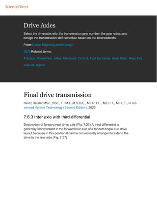 Drive axles.pdf | Off-Road Vehicles | Auto Body Styles