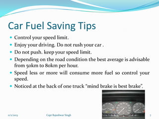 Drive car save fuel | PPTX
