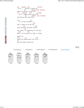 Drive chords by incubus | PDF | Music | Entertainment