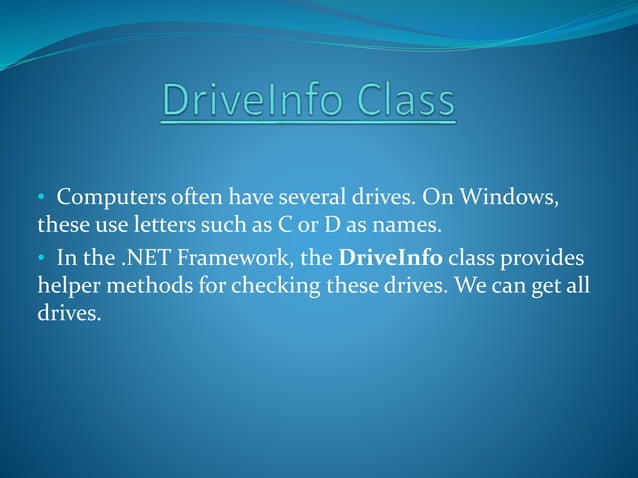 C# Drive info class | PPT