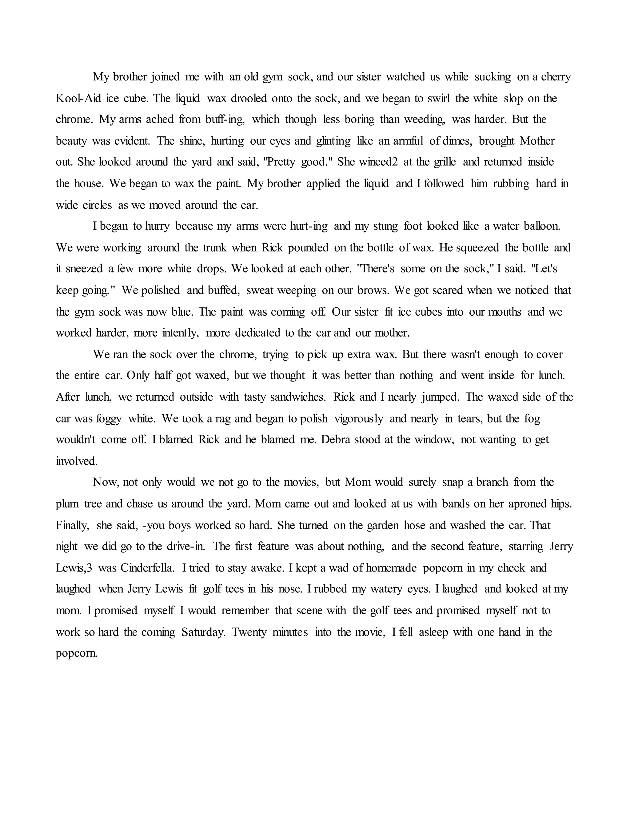 Drive-In Movies by Gary Soto | DOCX