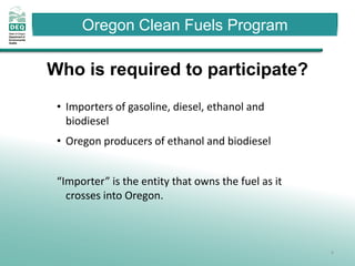 January 2016: Oregon Clean Fuels Program, Cory-Ann Wind of DEQ | PPT