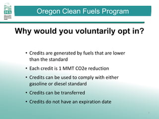 January 2016: Oregon Clean Fuels Program, Cory-Ann Wind of DEQ | PPT