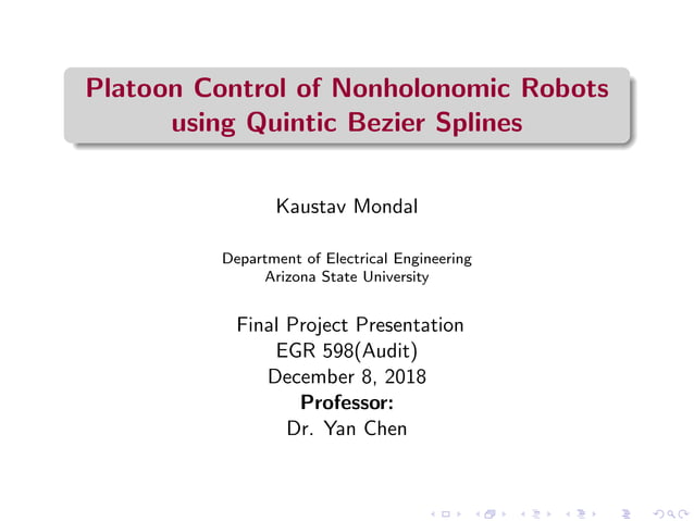 Platoon Control of Nonholonomic Robots using Quintic Bezier Splines | PDF | Radio Control ...