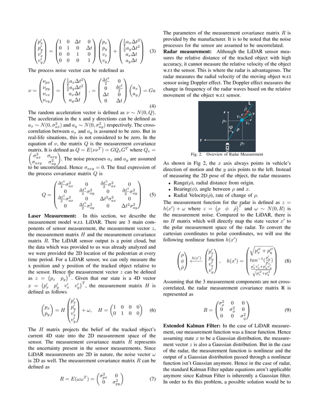 Tracking Pedestrians Using Extended And Unscented Kalman Filters In A Sensor Fusion Framework Pdf