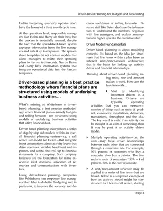 Driver Based Planning | PDF