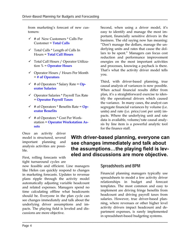 Driver Based Planning | PDF