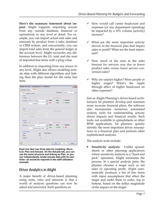 Driver Based Planning | PDF