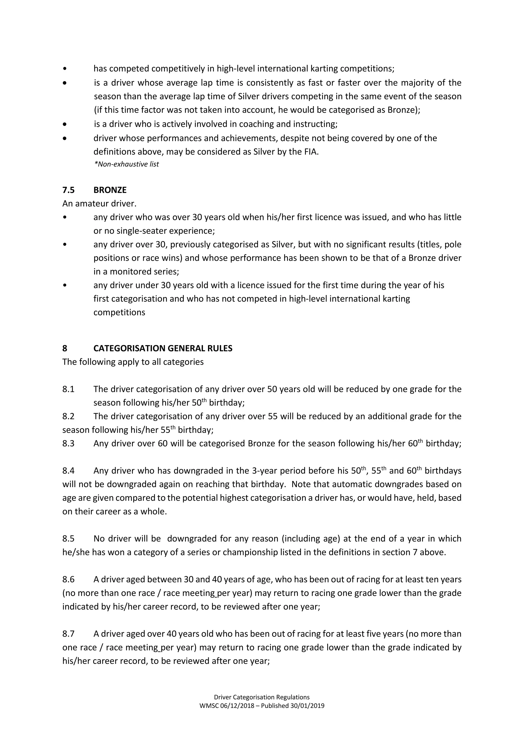 FIA Driver categorisation regulations | PDF